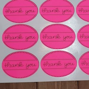 Office | Thank You Stickers Labels Pink Blacksticker Labe | Poshmark